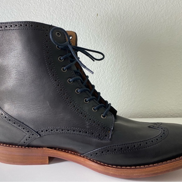 JD Fisk | Shoes | New Jd Fisk Leather Wingtip Brogue Boots Lace Up ...